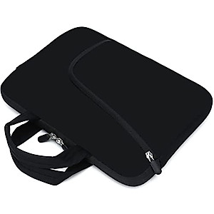 11.6 12 12.1 Inch Laptop Sleeve Carrying Bag Protective Case Neoprene Sleeve Tote Tablet Cover Notebook Briefcase Bag with Handle Extra Pockets for Women（Black）
