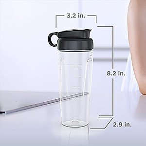 BLACK+DECKER PowerCrush Personal Blender Jar with Travel Lid, Clear, PBJ1650 Small