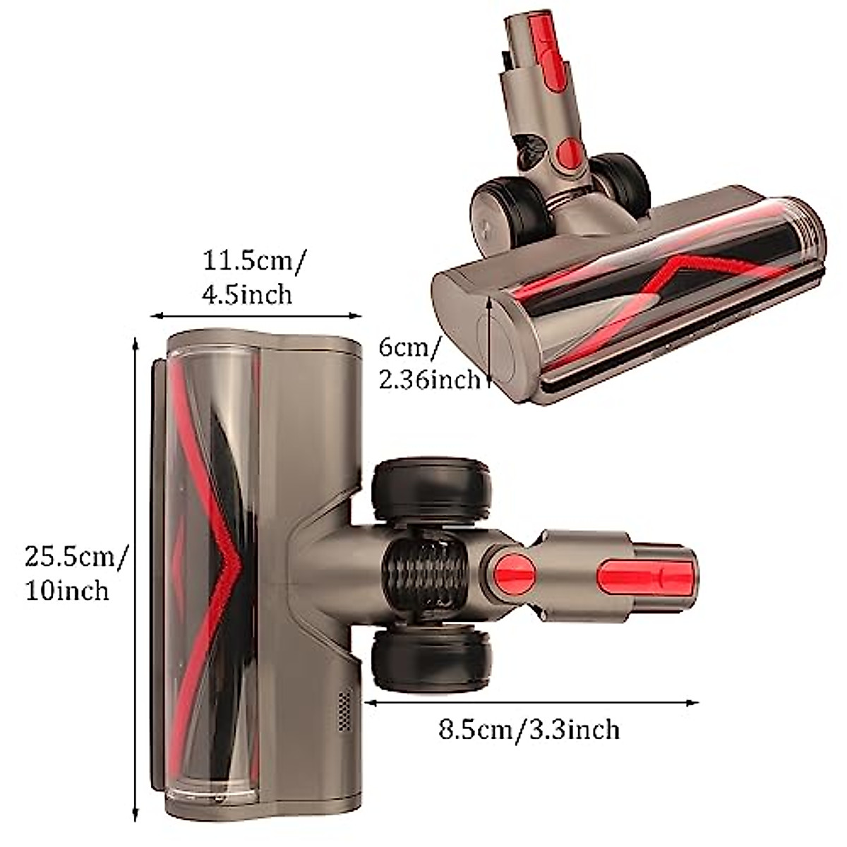 WEILE Vacuum Direct Drive Cleaner Head Replacement Brush Part Compatible with Dyson V7 V8 V10 V11 V15 Cleaner, V Shape Turbine Floor Attachment for Hard Floors, Parquet and Low Carpets