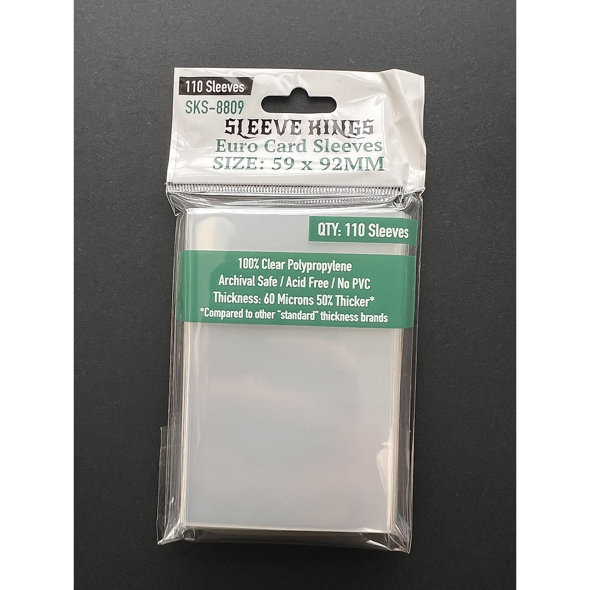 Sleeve Kings Euro Card Sleeves (59x92mm) - 110 Pack, 60 Microns