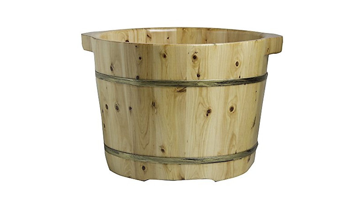 ALFI 15-Inch Cedar Wood Foot Soaking Barrel for Home Spa