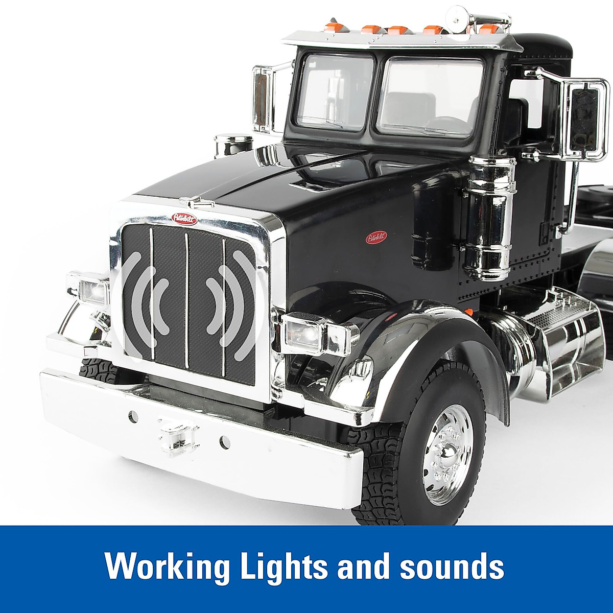 ERTL Big Farm Peterbilt Model 367 Semi Truck Toy - 1:16 Scale - Includes Grain Trailer - Construction Toys - Die-Cast Metal and Plastic Material - Kids Toys Ages 3 Years and Up