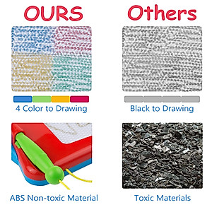 16pc Mini Magnetic Drawing Board, 4-Colors Travel Size Erasable Doodle Magna Board Toy, Small Writing Painting Sketching Pad, Educational Learning and Classroom Prizes for Toddler Boy Girl Kids Child