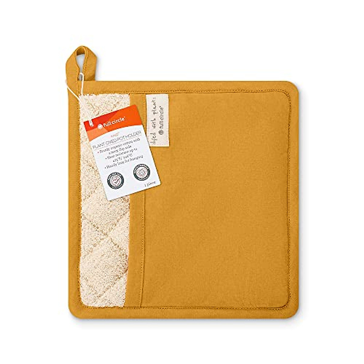 Full Circle Kind Collection Plant-Dyed Organic Cotton, Pot Holder, Turmeric