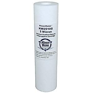 KleenWater KW2510G 50 Micron Water Filters, Set of 3, Compatible with GE GXWH04F GXWH20F GXWH20S and KleenWater KWGE25RG, Qty1, Compatible with GXWH04F, GXWH20F, GXWH20S