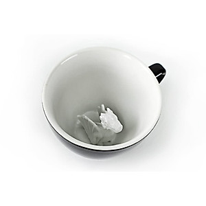 creature cups Dragon Ceramic Cup (11 Ounce, Black) - Hidden Animal Inside - Holiday and Birthday Gift for Coffee & Tea Lovers