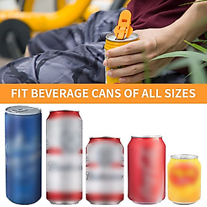 Manual Easy Can Opener, 6 Pcs Color Soda Beer Can Opener Beverage Can Protector, Premium Plastic Shields Tab Openers for Pop, Cover Beer or Soda Cans at Picnic, BBQ, Protect Cold Drinks From Bees