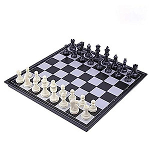 13 Inches Magnetic Travel Chess Set with Folding Chess Board for Beginner, Kids and Adults