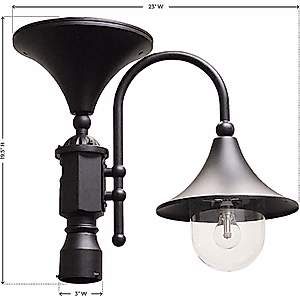Gama Sonic Everest Outdoor Solar Lamp Post Light, Black Aluminum Downlight Lamp, 3-inch Fitter for Lamp Posts or Pier Mount (Sold Separately), Warm White Light 2700K, 109012