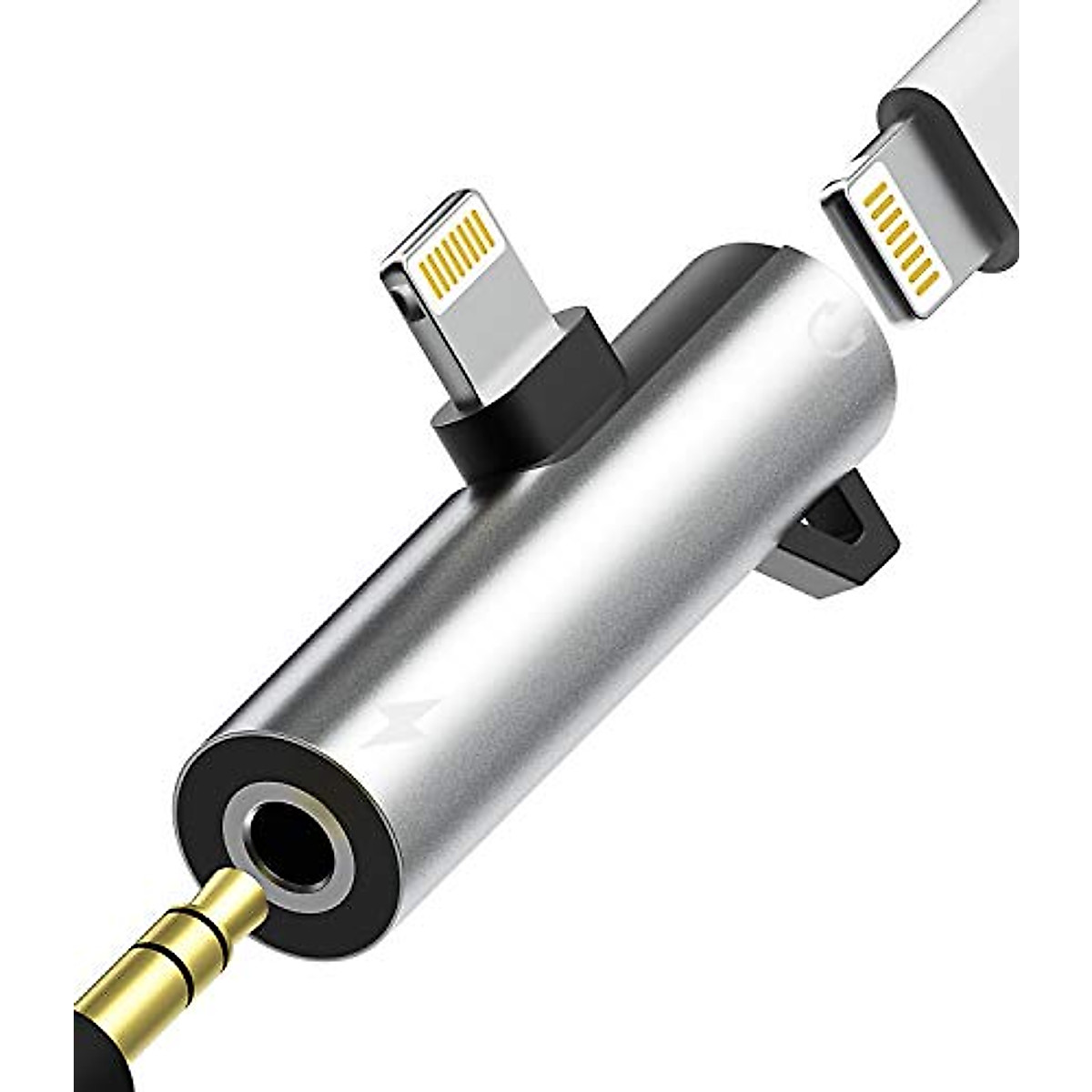 Headphone Adapter Lightning to 3.5mm AUX Audio Jack and Charger Extender Dongle Earphone Headset Splitter Compatible with iPhone 11 12 Mini pro max xs xr x se2 7 8 Plus for Ipad Air Y Cable Converter