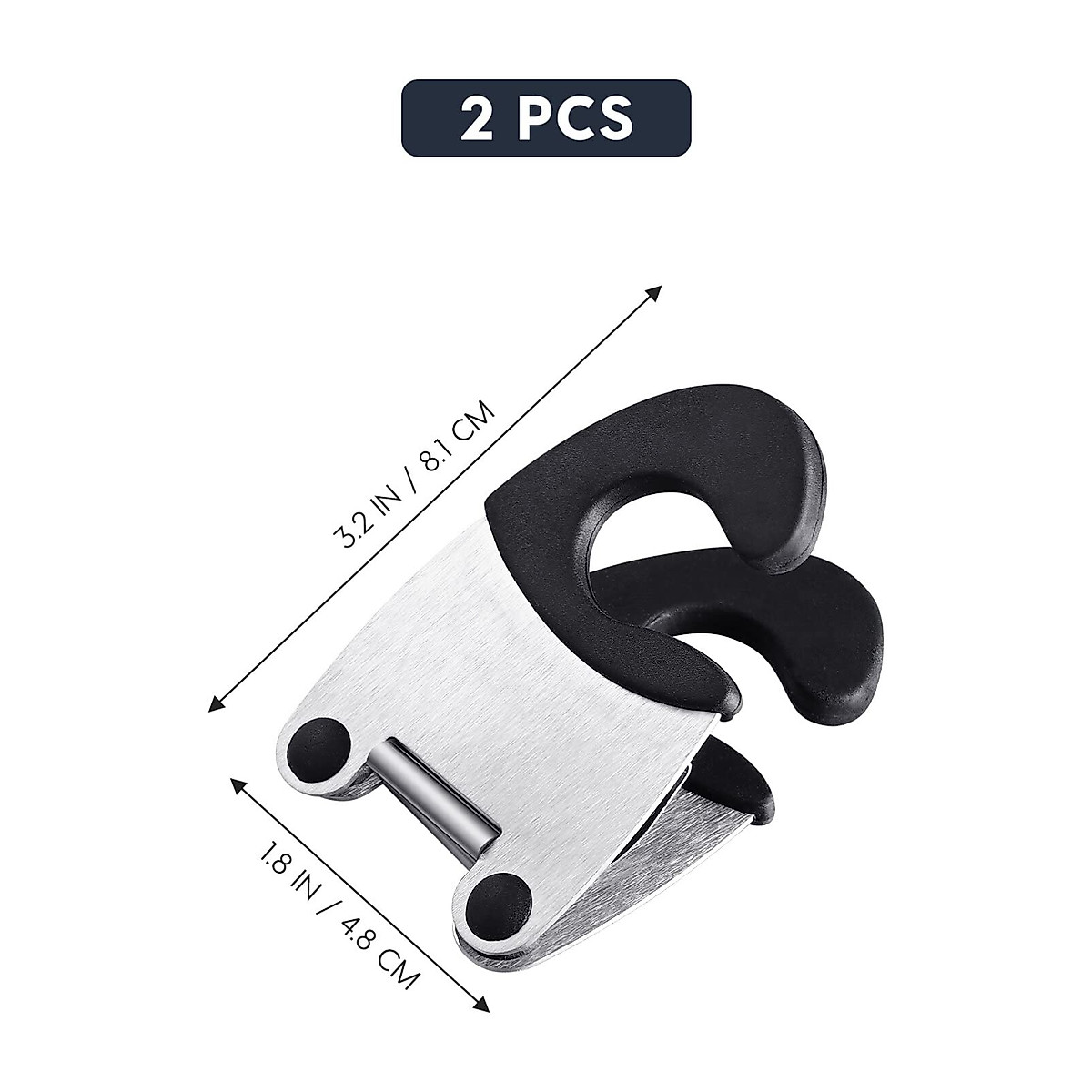 Cabilock 2pcs Pot Spatula Rest Stainless Steel Pot Clips Anti Scalding Silicone Spoon Spatula Holder Pot Spoon Rest