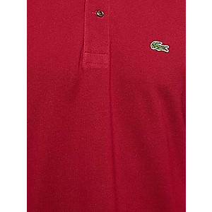 Lacoste Mens Short Sleeve L.12.12 Pique Polo Shirt, Bordeaux Red, L