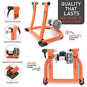 ZenRoad Bike Trainer Stand - Heavy-Duty Stationary Bike Stand with Fluid Resistance - Smart Indoor Bike Trainer Stand for Men and Women - Silent Bicycle Stand for Cycling Workouts Indoors