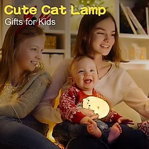 ZKLiLi Cat Lamp, Cute Night Light for Kids, Birthday Gifts for Baby Girls and Boys, Kids Nightlight for Bedroom (Cat-A)