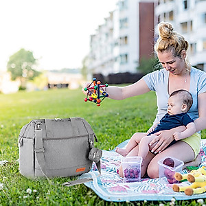 SAWNZC Large Diaper Bag Tote, Maternity Bag Travel Diaper Tote for Mom Dad, Multifunction Baby Bag for Boys Girls