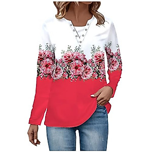 Costumes for Women Women's tunics Clothes for teen girls Fall clothes for women Workout Long Sleeve Tops for Women Women's Hoodies Women Sweaters for Fall and Winter（3-Red,Medium）