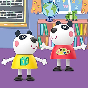 Peppa Pig School Classroom Toy Figures 8-Pack, Peppa Pig, George Pig, Peggi Panda, Candy Cat and More, Back to School Gifts for Kids, Ages 3+ (Amazon Exclusive)