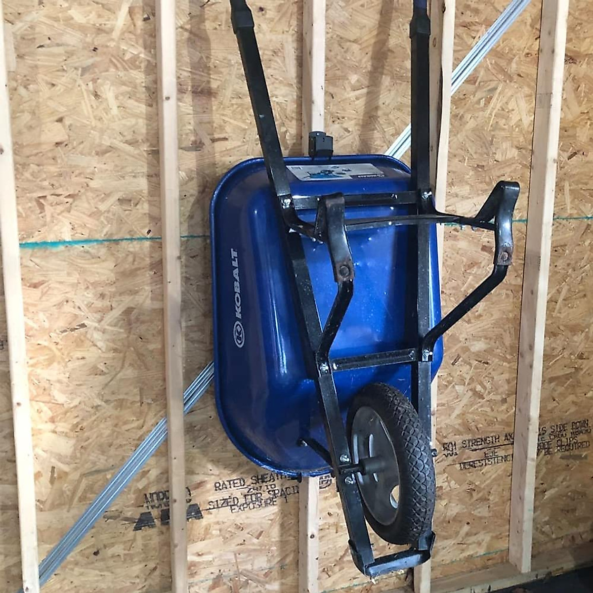 LCGP Wheelbarrow Holder Heavy Duty Trolley Storage Bracket, Wall Mounted Storage for Effective Space Saving, Suitable for Most Trolleys, Black Surface Powder Coating to Prevent Rust