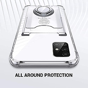 Shields Up for Galaxy A71 5G Case, Samsung A71 5G Case, Minimalist Wallet Case with Card Holder and Ring Kickstand/Stand, [Drop Protection] Slim Protective Cover for Samsung Galaxy A71 5G - Clear