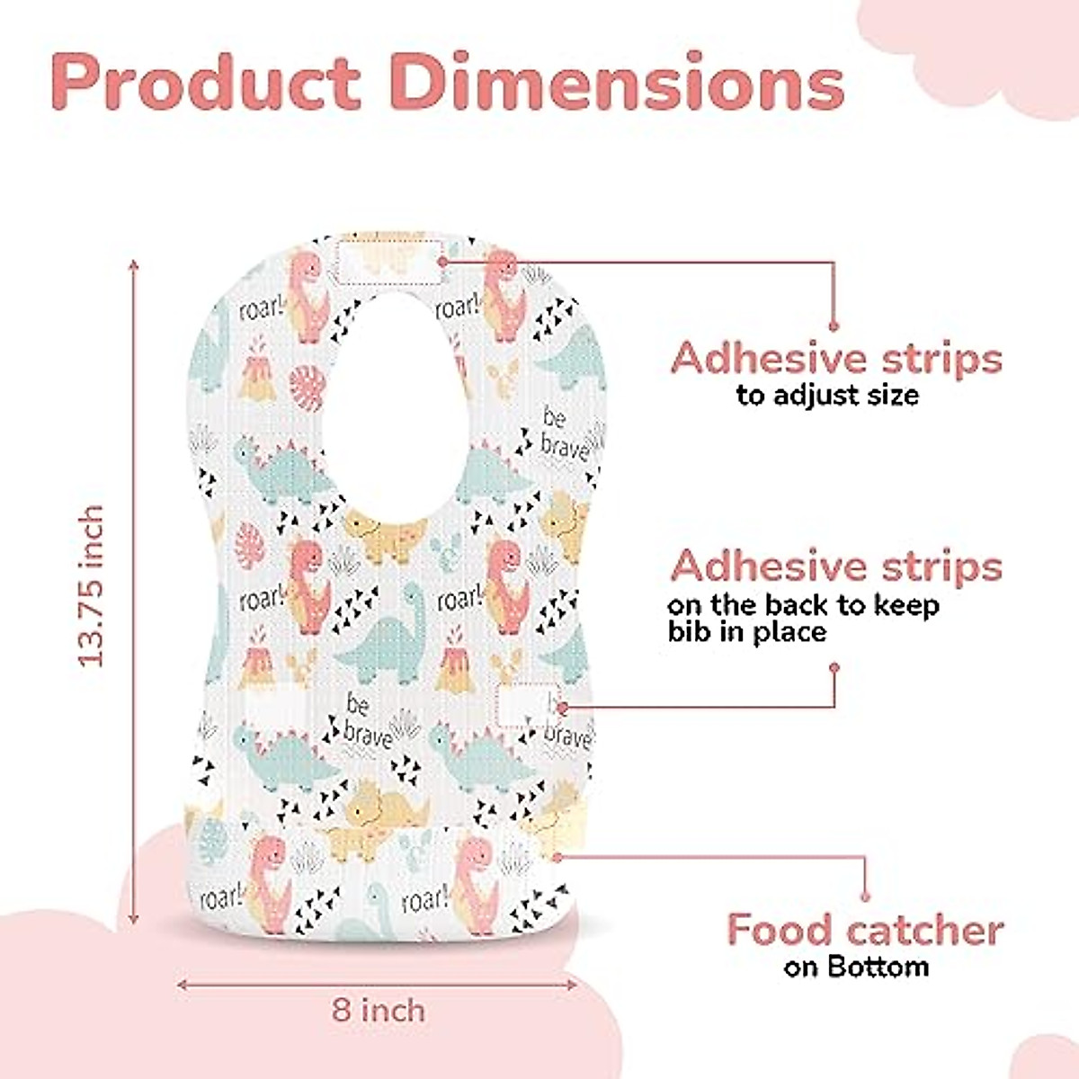 POUATU Premium Disposable Bibs Baby - Mess-Free Feeding and Easy Cleanup - Pack of 20