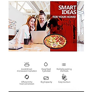 MACONEE 12inch Universal Microwave Crisper Pan/Microwave Cookware Crispy Plate Fry Pan, Microwave Cooker for Reheat Frozen Pizza, Chicken Nuggets French Toast with Crisp Effect!