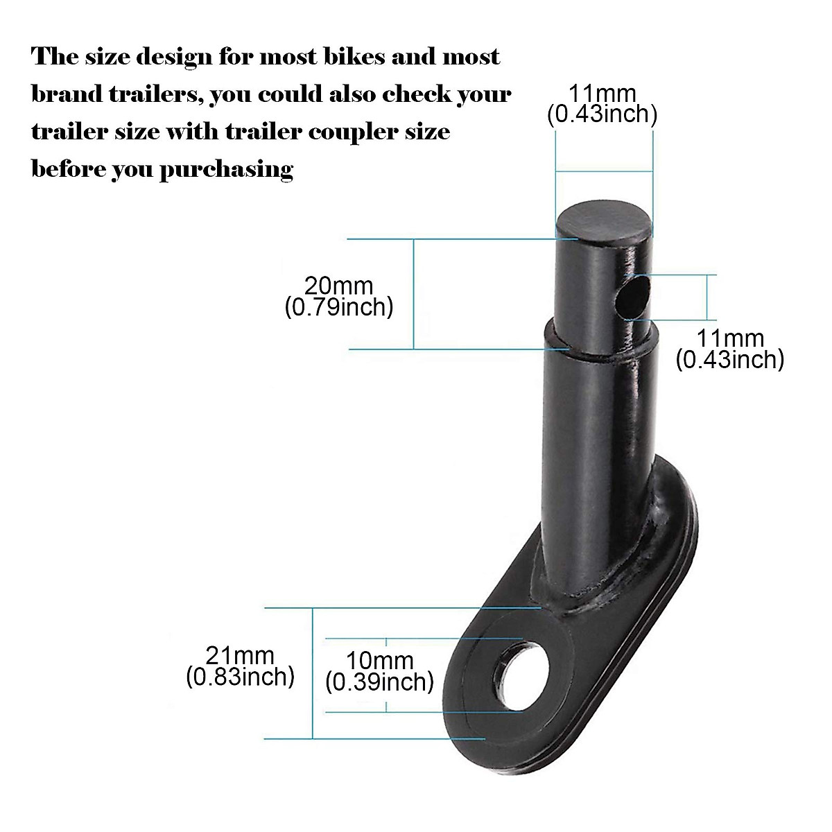 VideoPUP Bike Trailer Coupler,Bicycle Trailer Tow Attachment Cargo Hitch Coupler Mount Adapter for Child/Pet/Cargo (2 Packs)