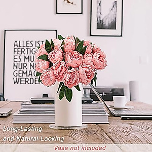 Softflame Artificial/Fake/Faux Flowers - Peony Bundle Pink Color, Pack of 5, Totally 25 Heads, for Wedding, Home, Party, Restaurant