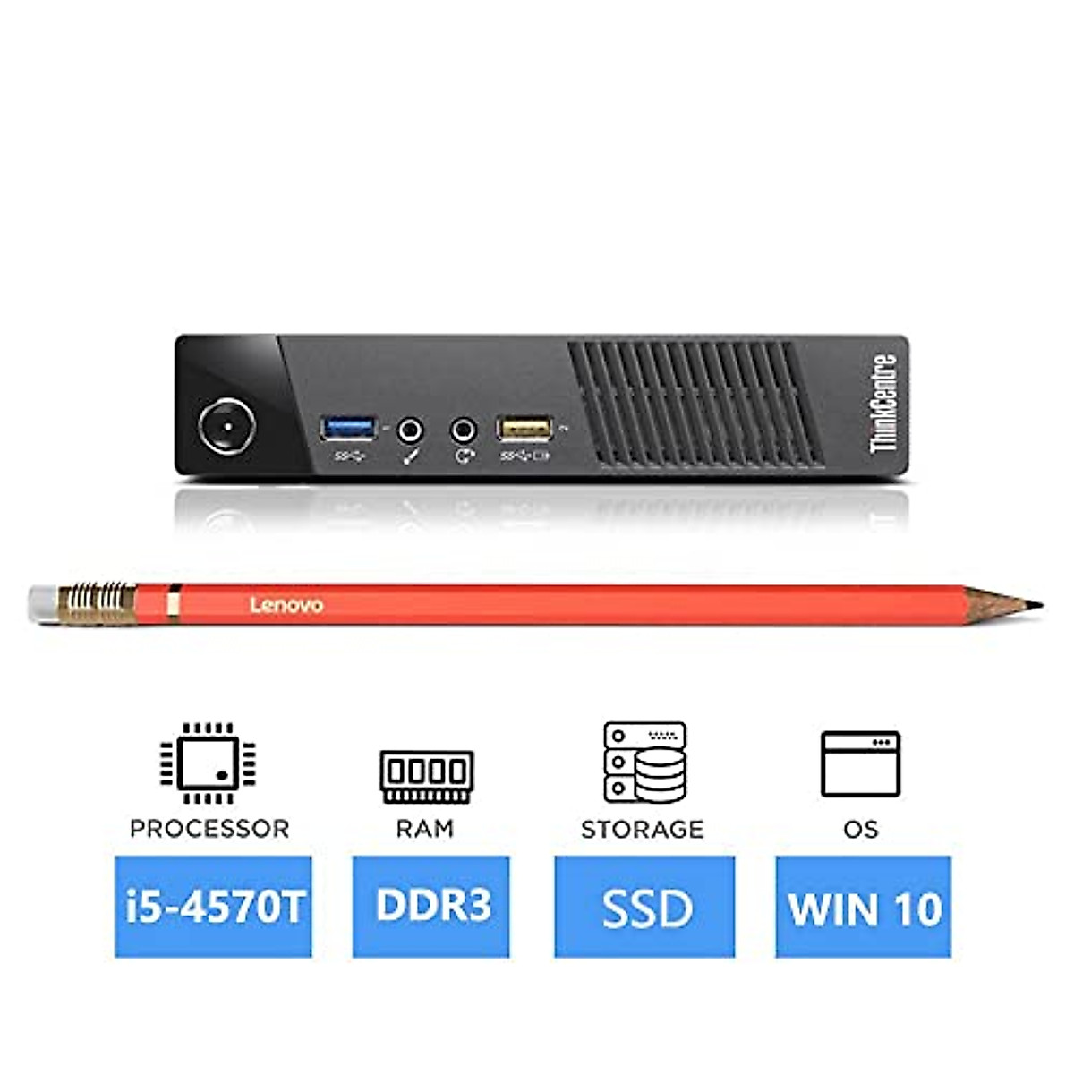 Lenovo ThinkCentre M73 Tiny Desktop Computer Mini PC, Intel Core i5-4570T up to 3.6GHz,16GB RAM,512GB SSD,WiFi Bluetooth,Wireless Keyboard and Mouse,Windows 10 Pro(Renewed)