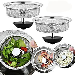 Steel Garbage -clogging Stainless Sewer Sink Sink 2PCS For Vegetable Filter Kitchen Filter Stainless Sink Washing Steel Filter Kitchen，Dining & Bar Sink Sieve
