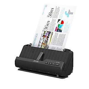 Epson - Workforce ES-C320W - Wireless Compact Desktop Document Scanner - 2-Sided Scanning and Auto Document Feeder - Paper and Card Scanner - Black