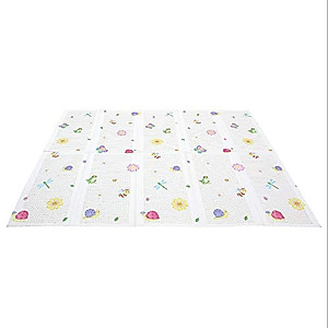 Teamson Kids Fantasy Fields - Safari Animal and Garden Insects Baby Crawling Play Mat -Blue/White