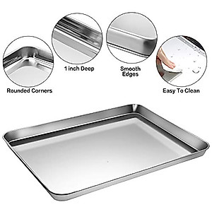 Stainless Steel Baking Sheet Tray Cooling Rack with Silicone Baking Mat Set, Cookie Pan with Cooling Rack, Set of 9 (3 Sheets + 3 Racks + 3 Mats), Non Toxic, Heavy Duty & Easy Clean