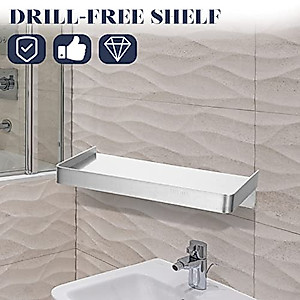 Cabilock Stick-on Wall Shelf Small Wall Mounted Adhesive Shelf Phone Holder Shelf