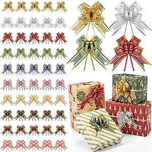 Geosar 200 Pieces 3.5 Inch Mini Pull Bows Gift Wrapping Butterfly Knot for Holiday Wedding Birthday Presents Baskets Wrapping Decoration (Multicolor)