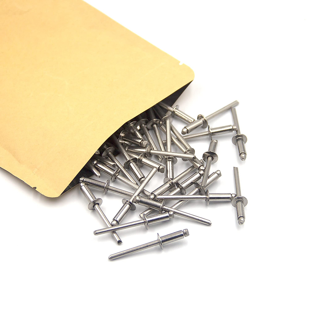 ISPINNER 50pcs 1/8" x 3/8" Stainless Steel Blind Rivets, 3.2 x 10mm Pop Rivets, Pack of 50