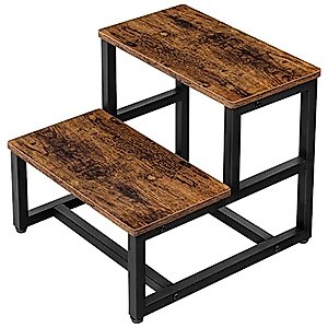 HOOBRO Kid's Step Stool, Toddler Step Stool, Holds Up to 500 lb, Kids Potty Training Wooden Stool, for Bathroom, Kitchen, Bedroom, Sturdy and Stable, Rustic Brown BF12JD01