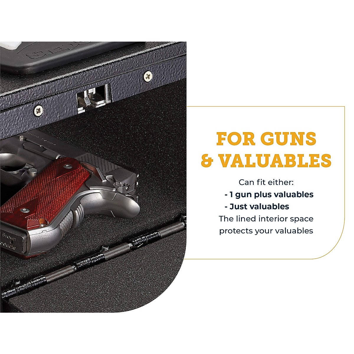 SnapSafe 1 Gun Keypad Vault – Keypad Handgun Vault Safe for Your Pistol and Valuables – 4-6 Keypad Entry with Backup Key – Black, Measures 12 (H) x 8.1 (W) x 5.25 (D) Inches – Item 75433