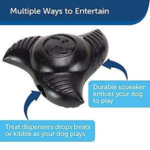 PetSafe Squeak ‘n Treat Ninja Star Dog Chew Toy - Durable Rubber Puzzle Toy for Extreme Chewers