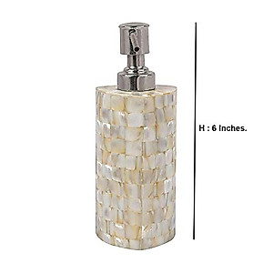 Wonderlist Handicrafts Mother of Pearl Bathroom Accessories Designer Bath Ensemble 100% Handmade SOAP Dispenser