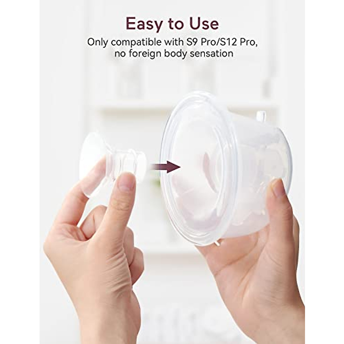 Momcozy Flange Insert 19mm Compatible with Momcozy S9 Pro/S12 Pro. Original S9 Pro/S12 Pro Breast Pump Replacement Accessories, 1PC (19mm)