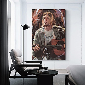 TARVIK Kurt Donald Cobain Poster ROCK Poster Art Decor Painting Aesthetic Wall Art Canvas for Bedroom Decor 16x24inch(40x60cm) 4