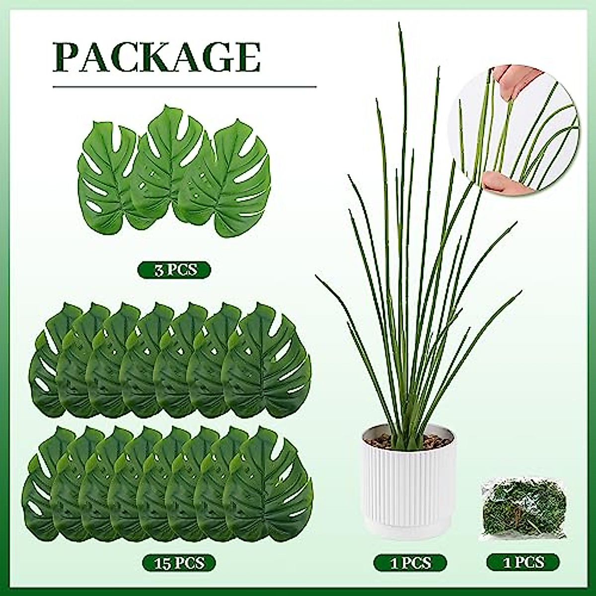 Der Rose 28" Fake Plants Large Artificial Monstera Faux Plants Indoor Tall for Floor Home Office Farmhouse Bedroom Decor