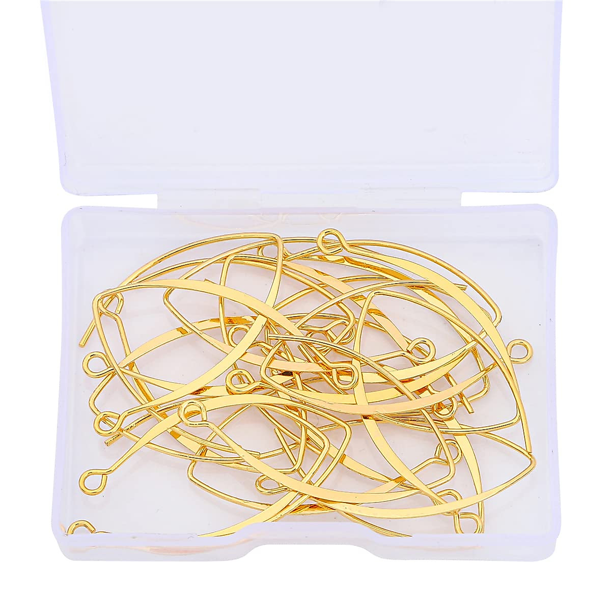 BEADIA 18K Gold Plated Earring Hooks U Shape 15x38mm 20pcs for Jewelry Making Findings