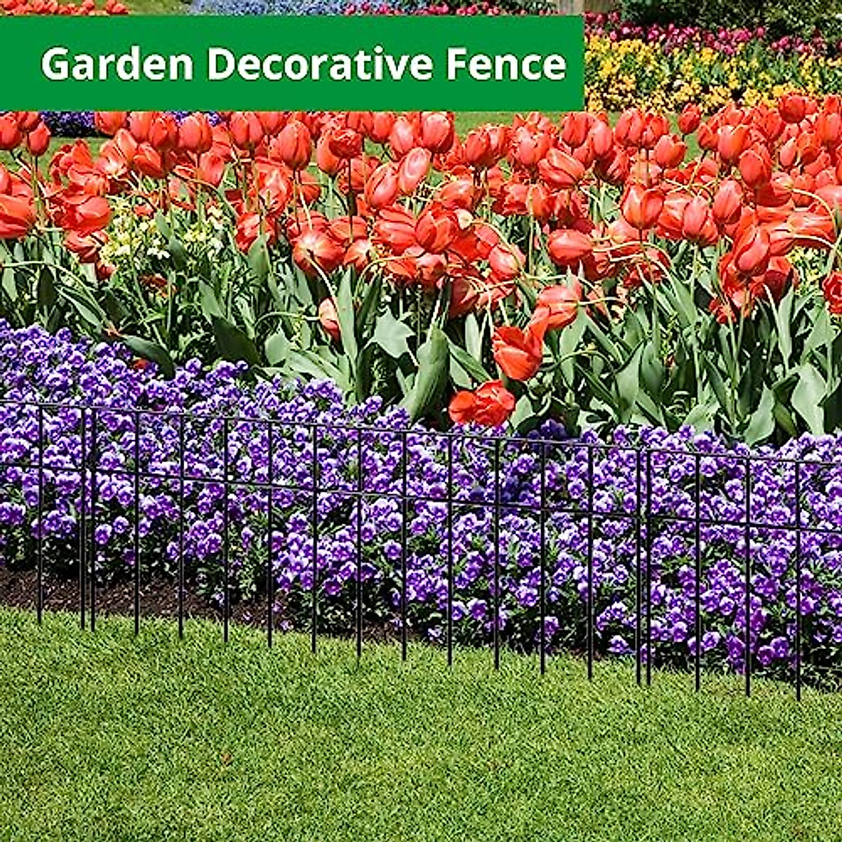 PioneerWorks 15-Pack Animal Guard Fence, 15in(H)*24in(L),Total 30FT,Easy Install, Pet and Wildlife Barriers, Garden Fencing,Metal Fence Panels with Ground Stakes for Outdoor Yard Protection