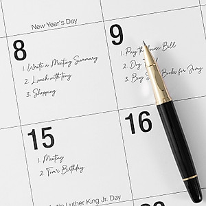 Nekmit Yearly Monthly Desk Pad Calendar, Wall Calendar for Planning, Ruled Blocks, Black