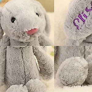 Custom Easter Bunny Custom Bunny Stuffed Animals With Child's Name Handmade Personalized Plush Rabbit Toy for Girls Boys Kids