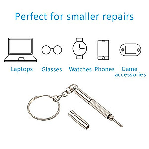 10 Pack Mini Screwdriver Keychain,YuCool 3 in 1 Mini Stainless Steel Eyeglass Repair Tool Kit with 10 Pairs 15mm Silicone Eyeglass Nose Pads,1 Pack Tweezer and 1 Pack Wipe Cloth（22 Pack In Total）