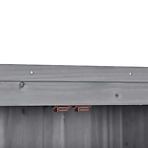 Gray Wooden Outdoor Organizer Lockable Cabinet 3-Tier Storage Solution Ideal Patio Storage Weatherproof Fir Wood Shutter Design