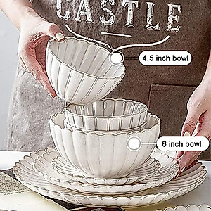 Porcelain Plate and Bowl Set,Dinnerware Set for Home or Special Restaurant, 26 Pcs Dinnerware Sets, Porcelain Tableware Set with Plates and Bowls, White Ceramic Dinner Set for Home Kitchen and Dinnin