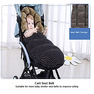Baby Sleeping Bag Winter Keep Warm Stroller Bunting Bags for 0-3 Year-old Universal Footmuff Outdoor Thick Infant Blanket (Brown), Fysd-18-1129